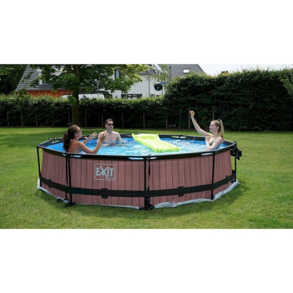 EXIT Wood zwembad - 360 x 76 cm - met filterpomp | Zwembad.shop